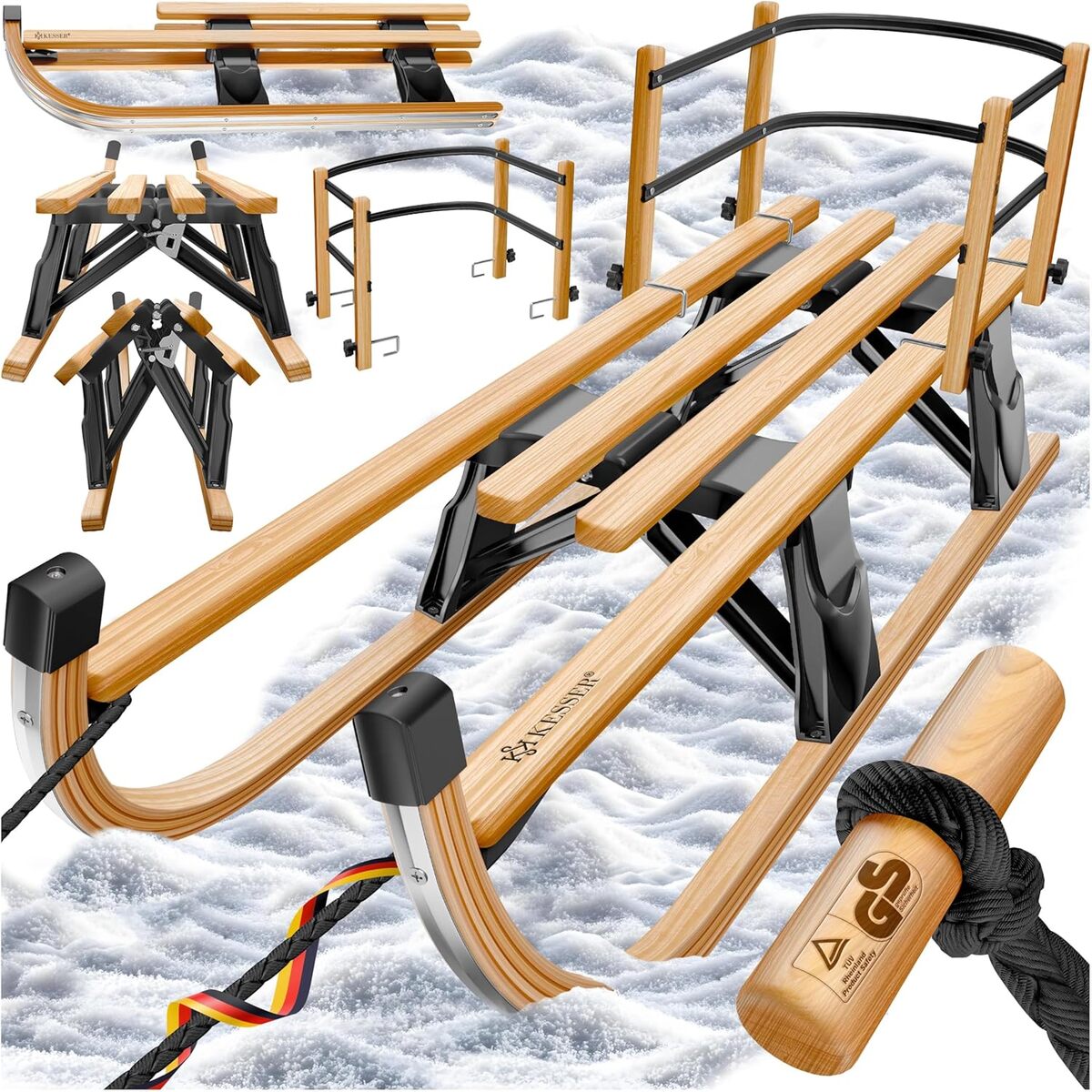 Test : luge en bois KESSER avec dossier pliable 110 cm
